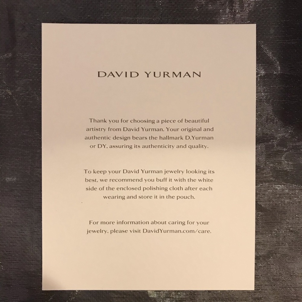 David Yurman Authentic Packaging - Gem